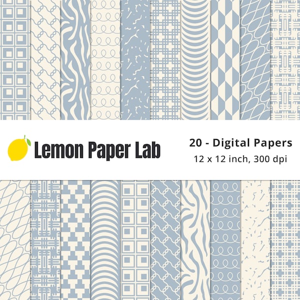 Bright Summer Patterns, Pink Digital Paper, Blue Background, Orange ...