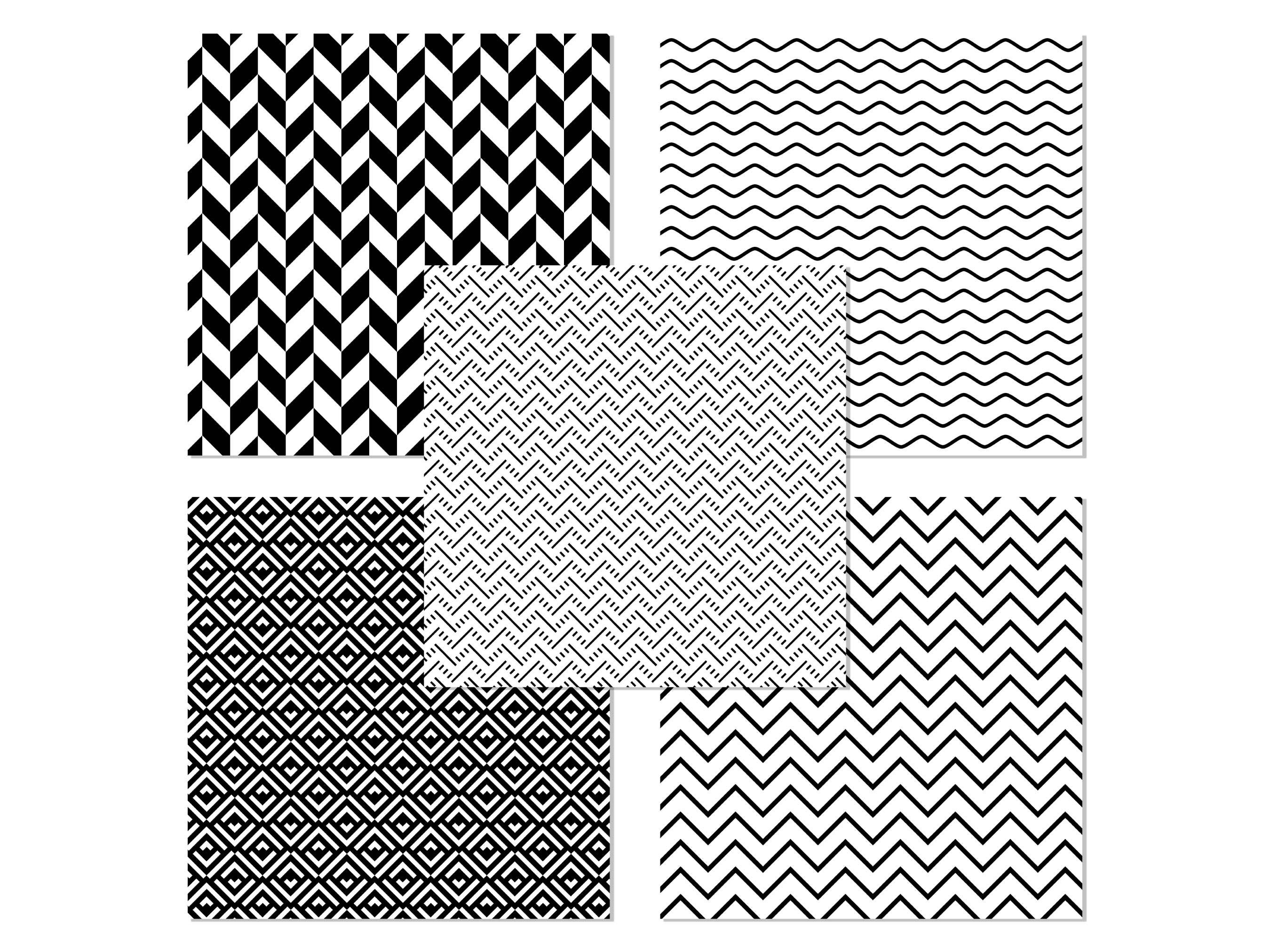 Black and White Digital Paper, Black Chevron Pattern, Chevron ...