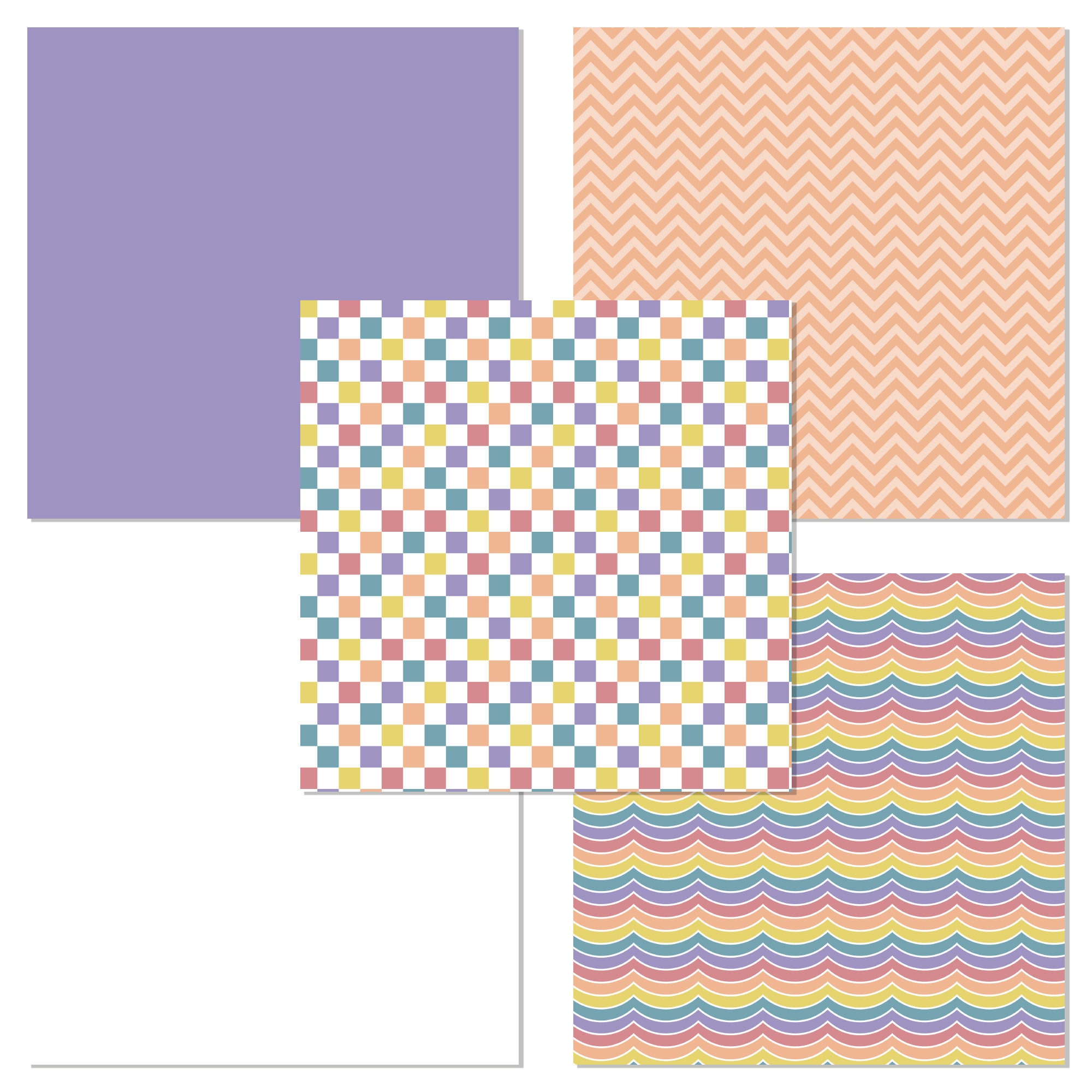 Pastel Rainbow Digital Paper Solid Rainbows Stripe Heart - Etsy