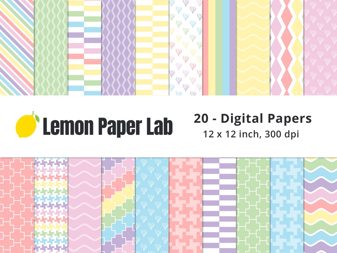 Pastel Rainbow Digital Paper, Rainbow Patterns, Pastel Backgrounds ...