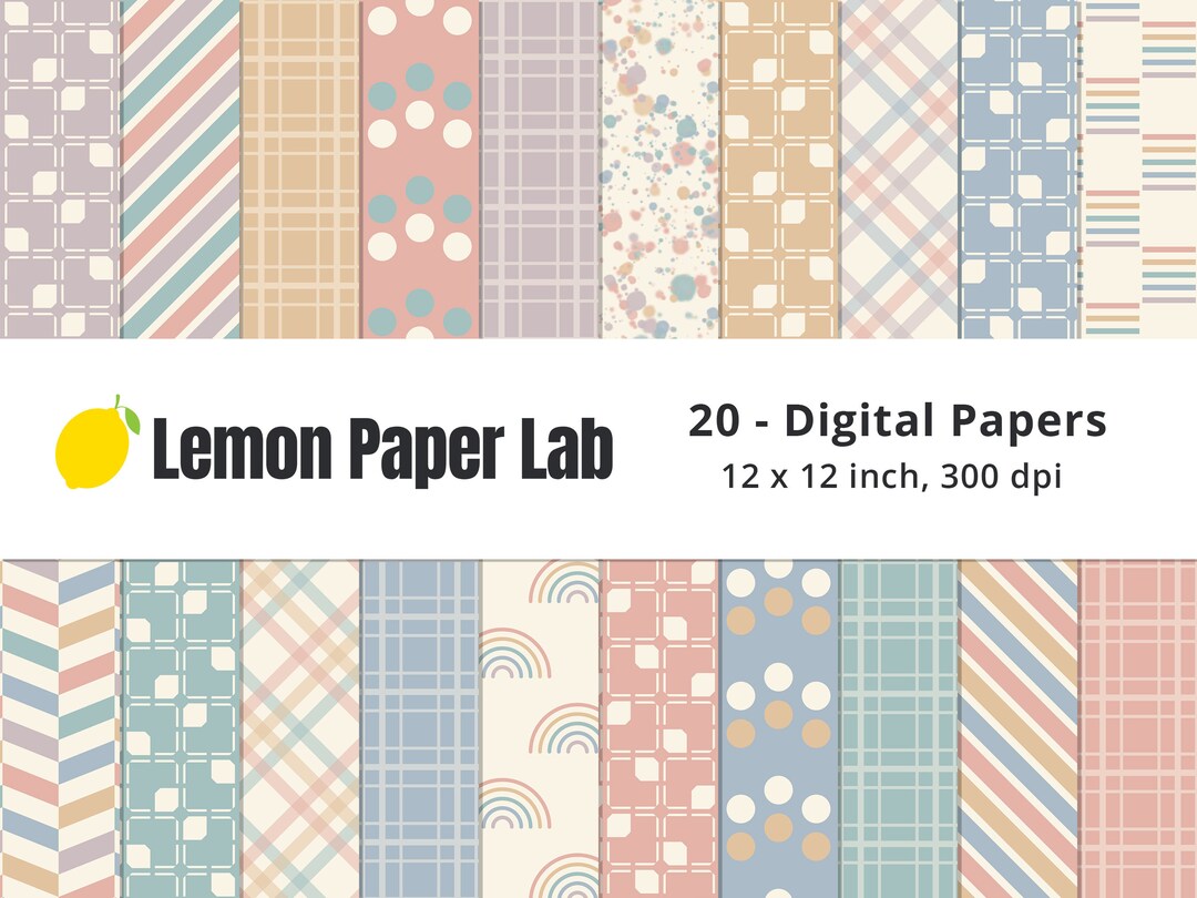 Boho Digital Paper Boho Rainbow Pastel Boho Backgrounds - Etsy