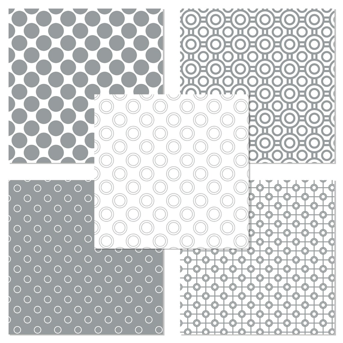 Grey Seamless Prints, Grey Polka Dot Digital Papers, Gray Background ...