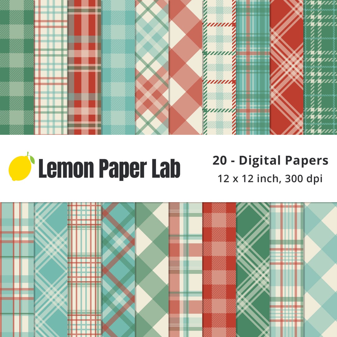 Christmas Plaid, Seamless Digital Pattern, Vintage Christmas Plaid ...