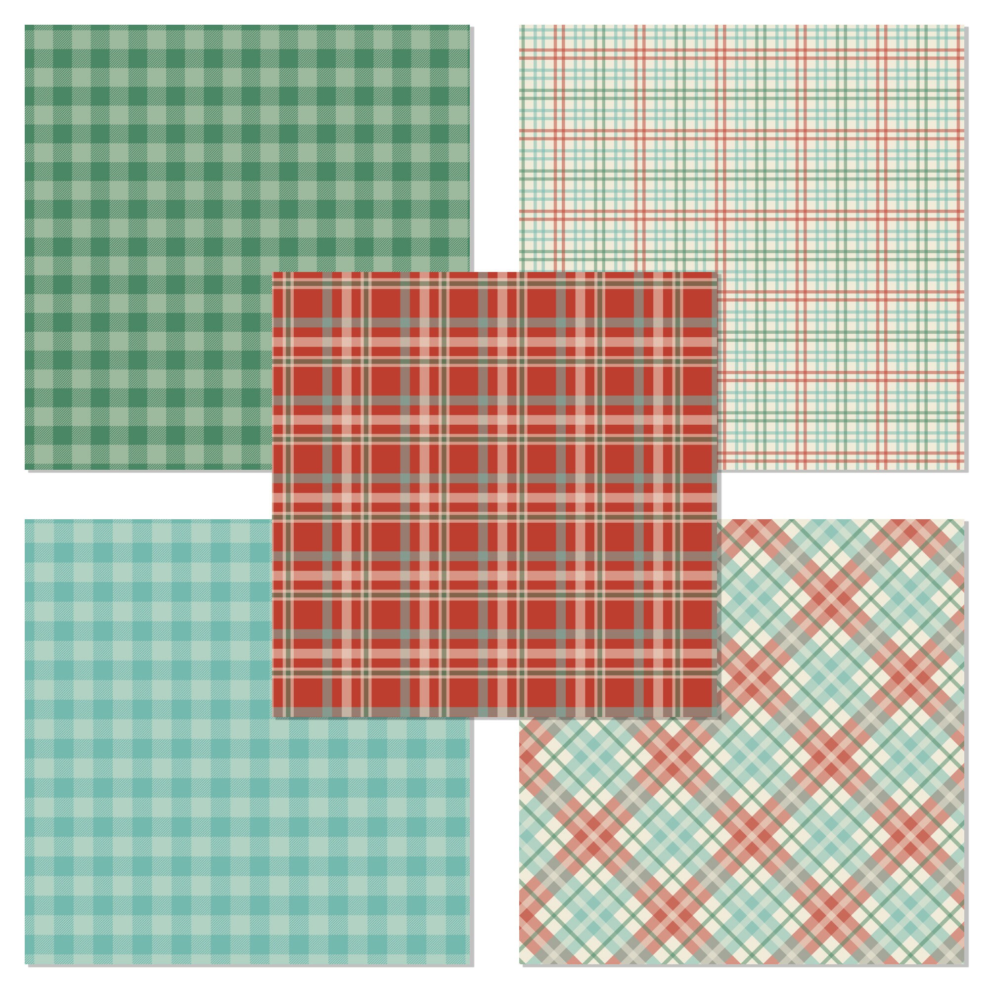 Christmas Plaid, Seamless Digital Pattern, Vintage Christmas Plaid ...