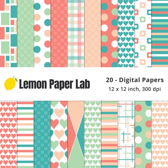 Teal And Coral Patterns