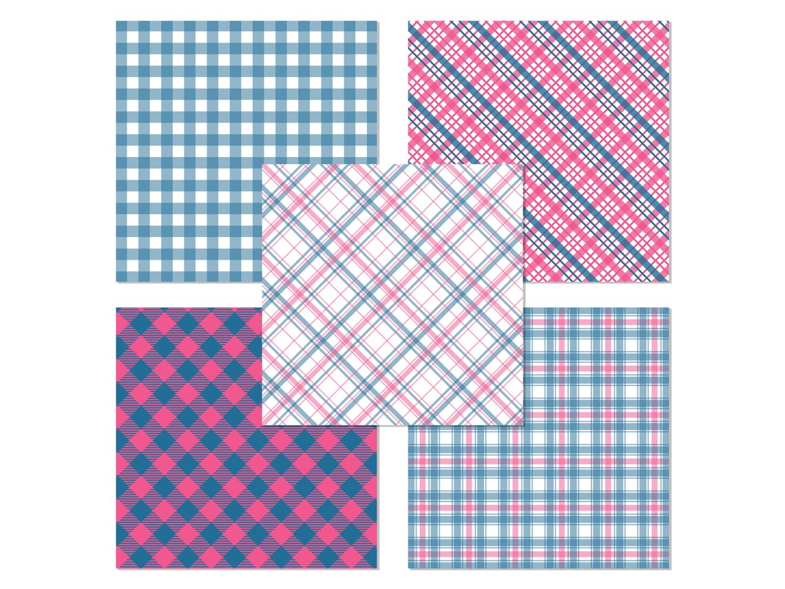 Pink and Blue Plaid Patterns, Seamless Plaid Papers, Blue Plaid Pattern ...