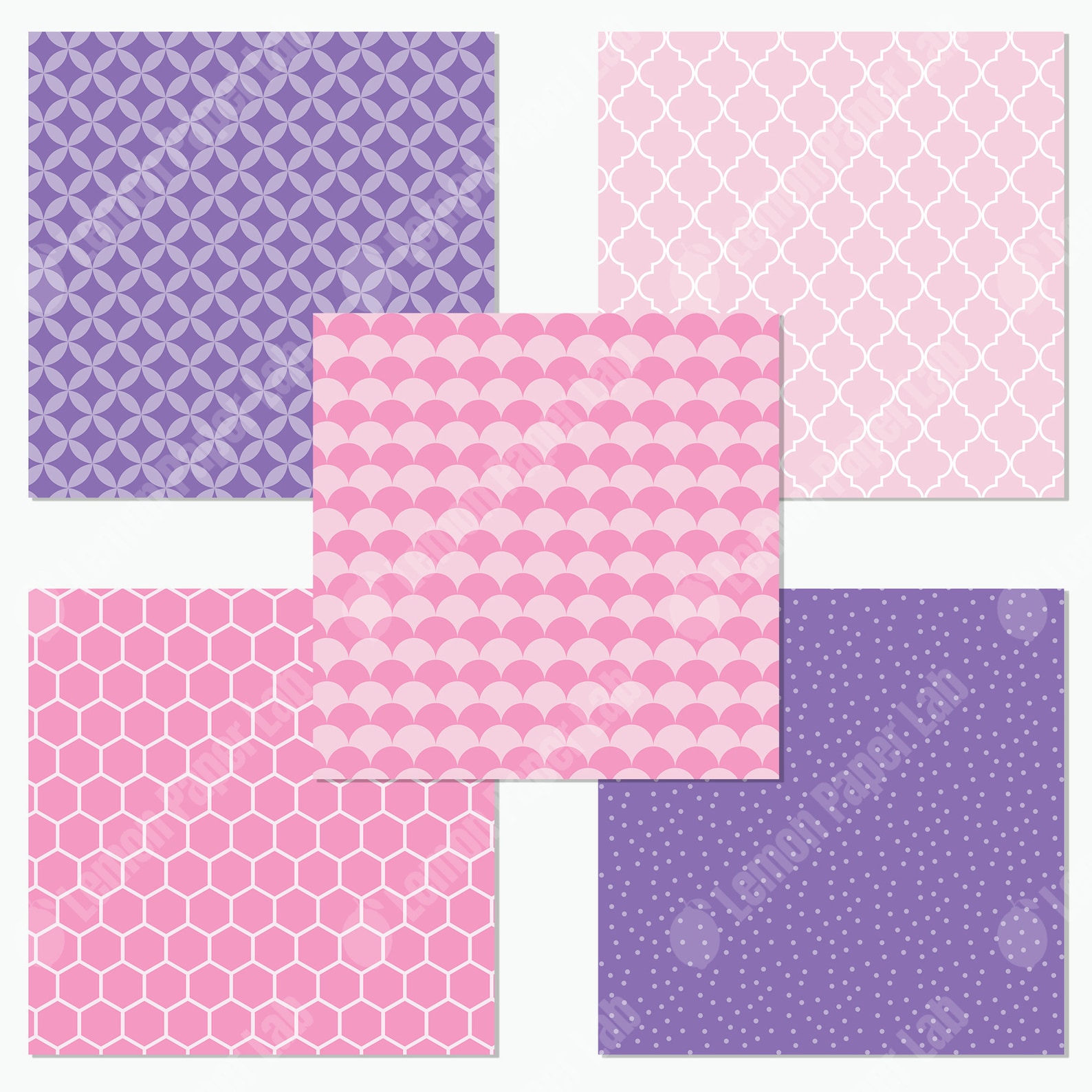 Pink and Purple Digital Paper Pack With Commercial Use - Etsy