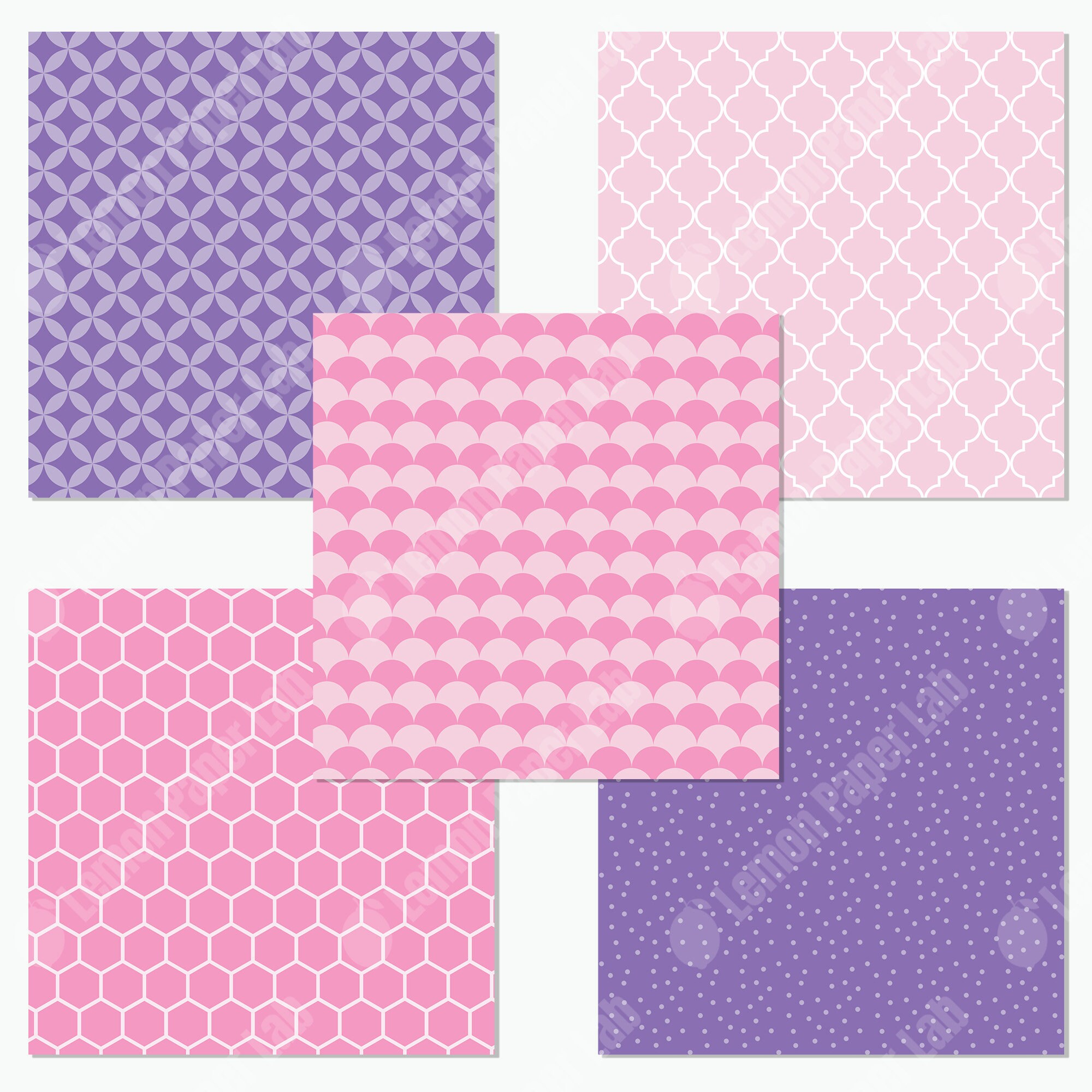 Pink and Purple Digital Paper Pack With Commercial Use - Etsy