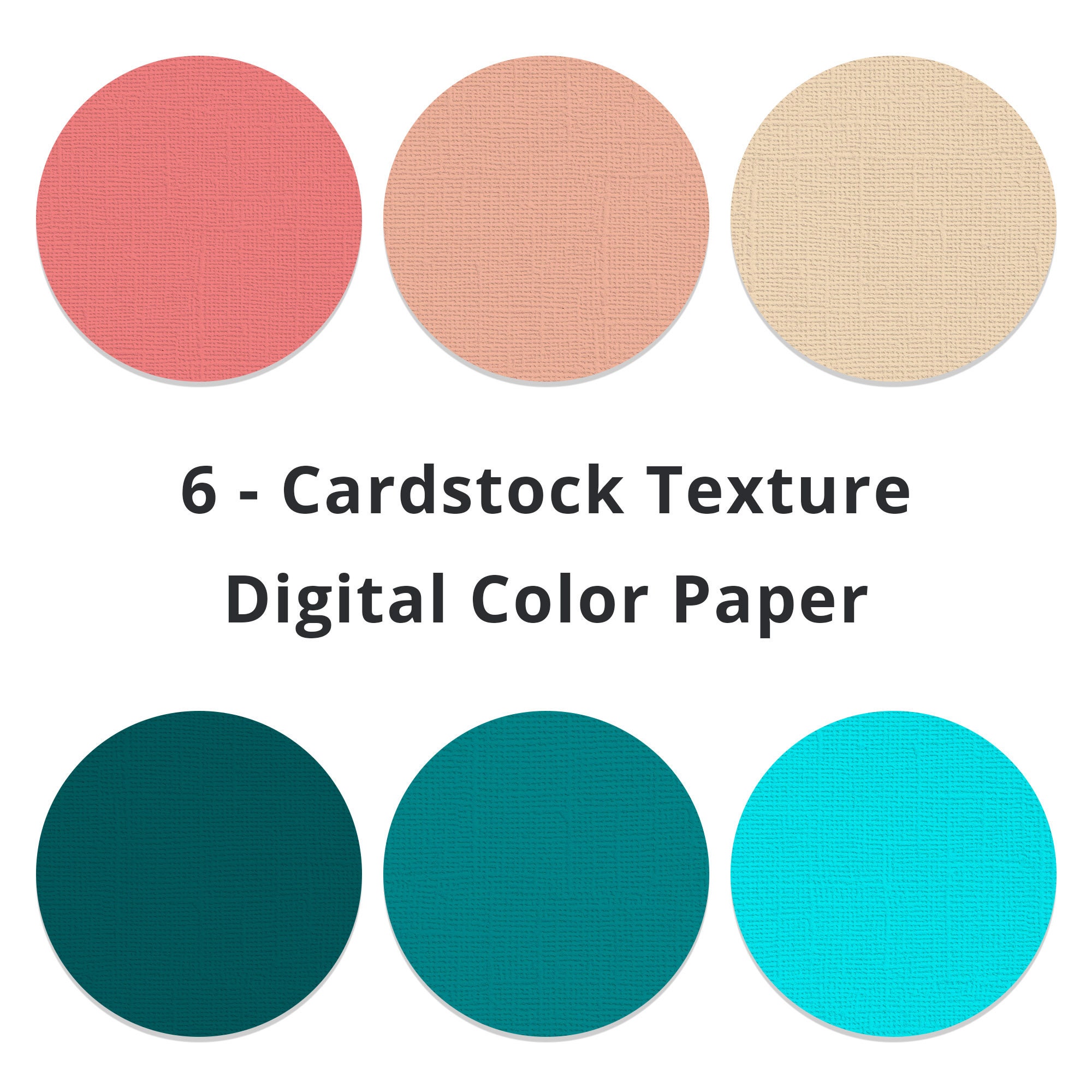 Coral and Turquoise Digital Paper, Cardstock Texture, Seamless Pattern ...