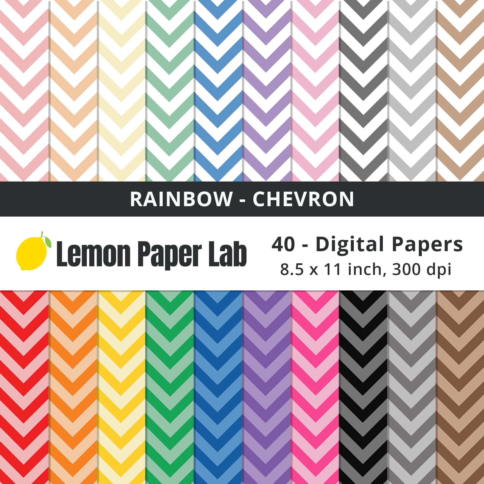Printable Chevron Digital Paper for Scrapbooking - Etsy