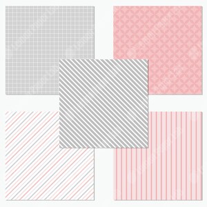 Pink and Grey Digital Scrapbook Paper - Etsy