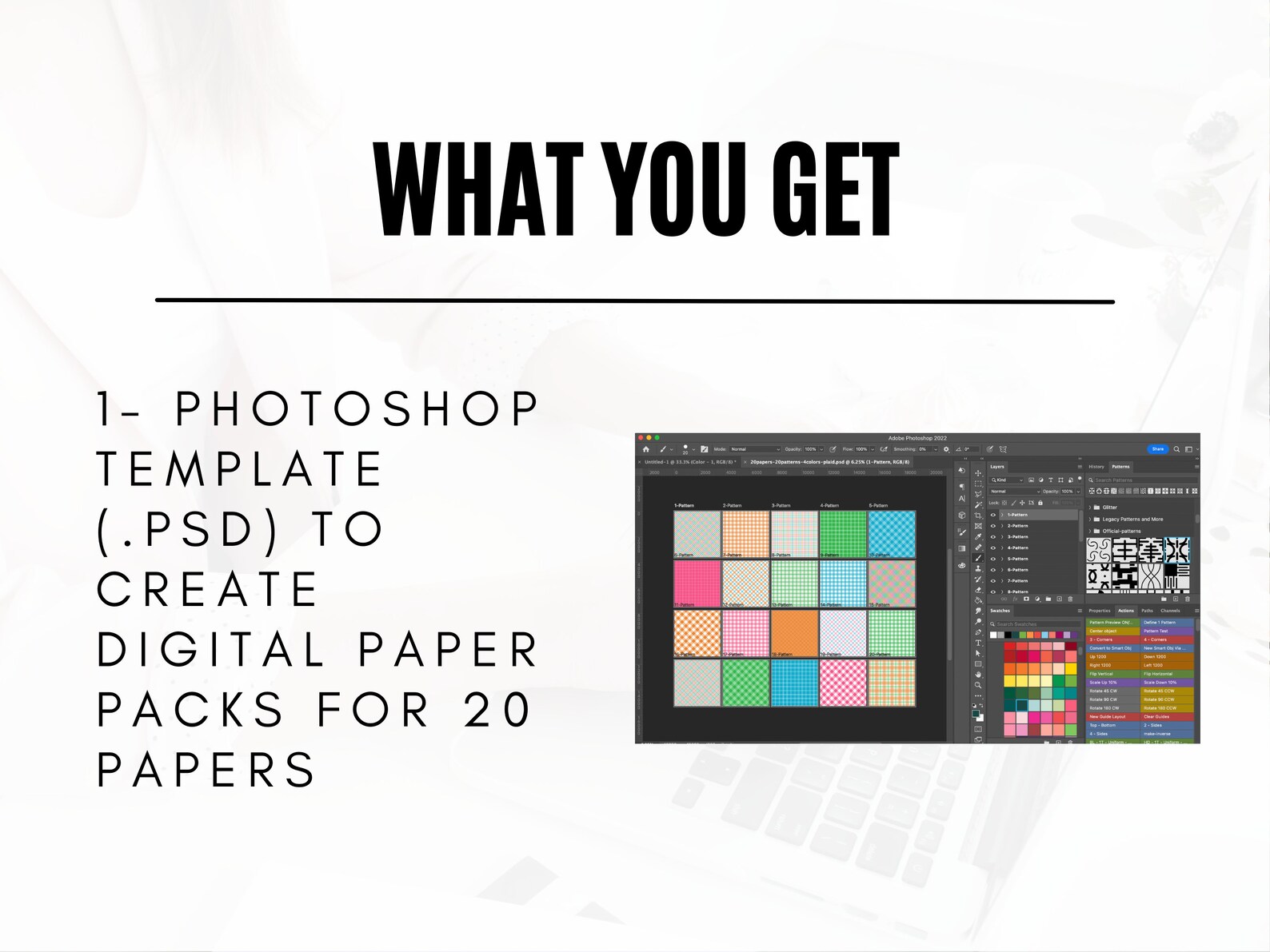 Plaid Pattern Maker Photoshop Patterns, Digital Paper Template and ...