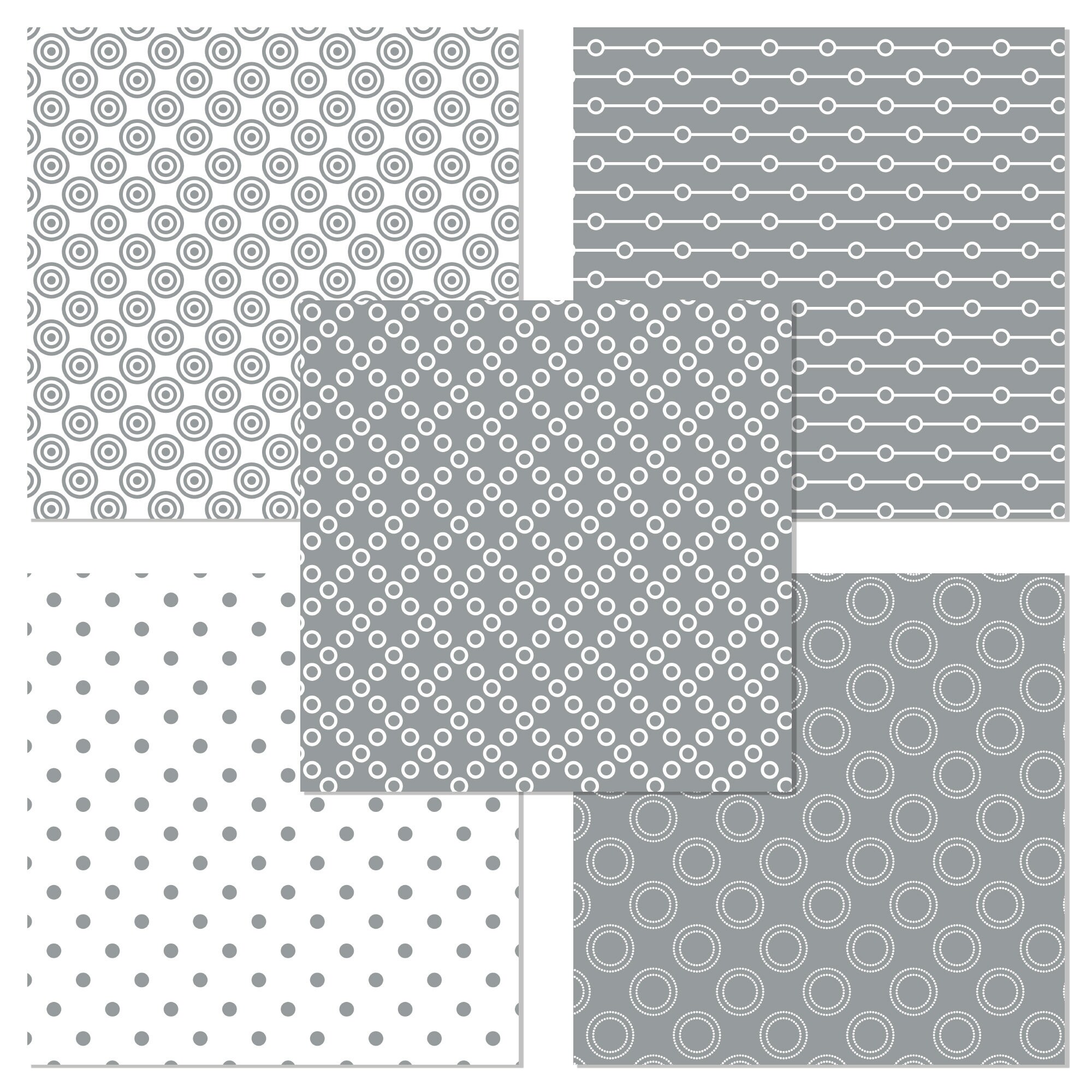 Grey Seamless Prints, Grey Polka Dot Digital Papers, Gray Background ...