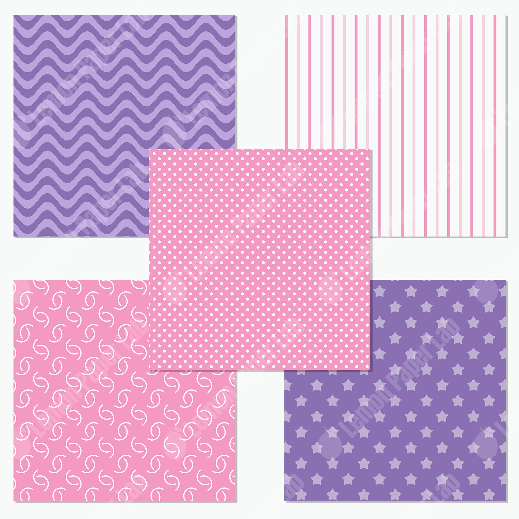 Pink and Purple Digital Paper Pack With Commercial Use - Etsy