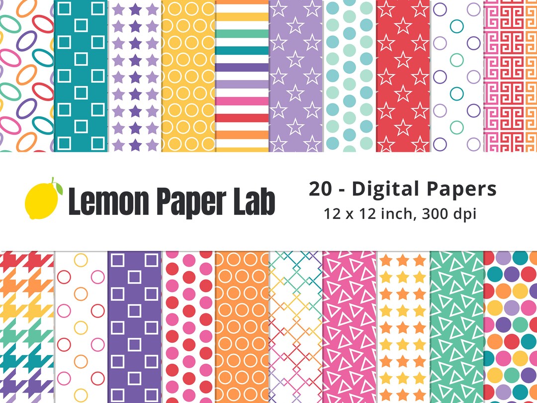Rainbow Digital Paper Patterns and Backgrounds for Scrapbooking With ...