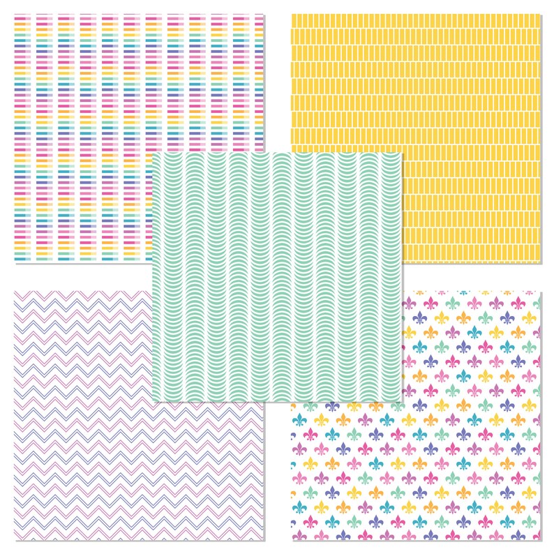 Bright Rainbow Printable Paper, Rainbow Digital Paper, Stripe Lines ...