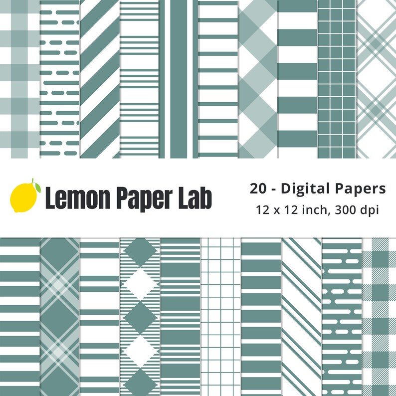 Green and White Stripe Digital Paper, Sage Green Striped Background ...