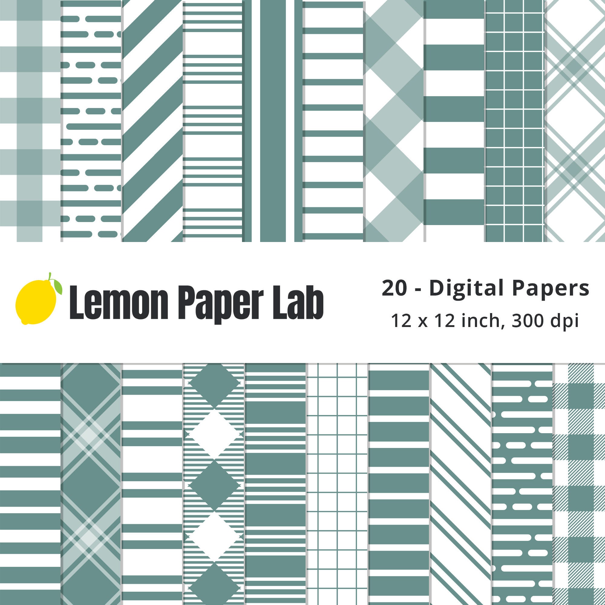 Green and White Stripe Digital Paper, Sage Green Striped Background ...