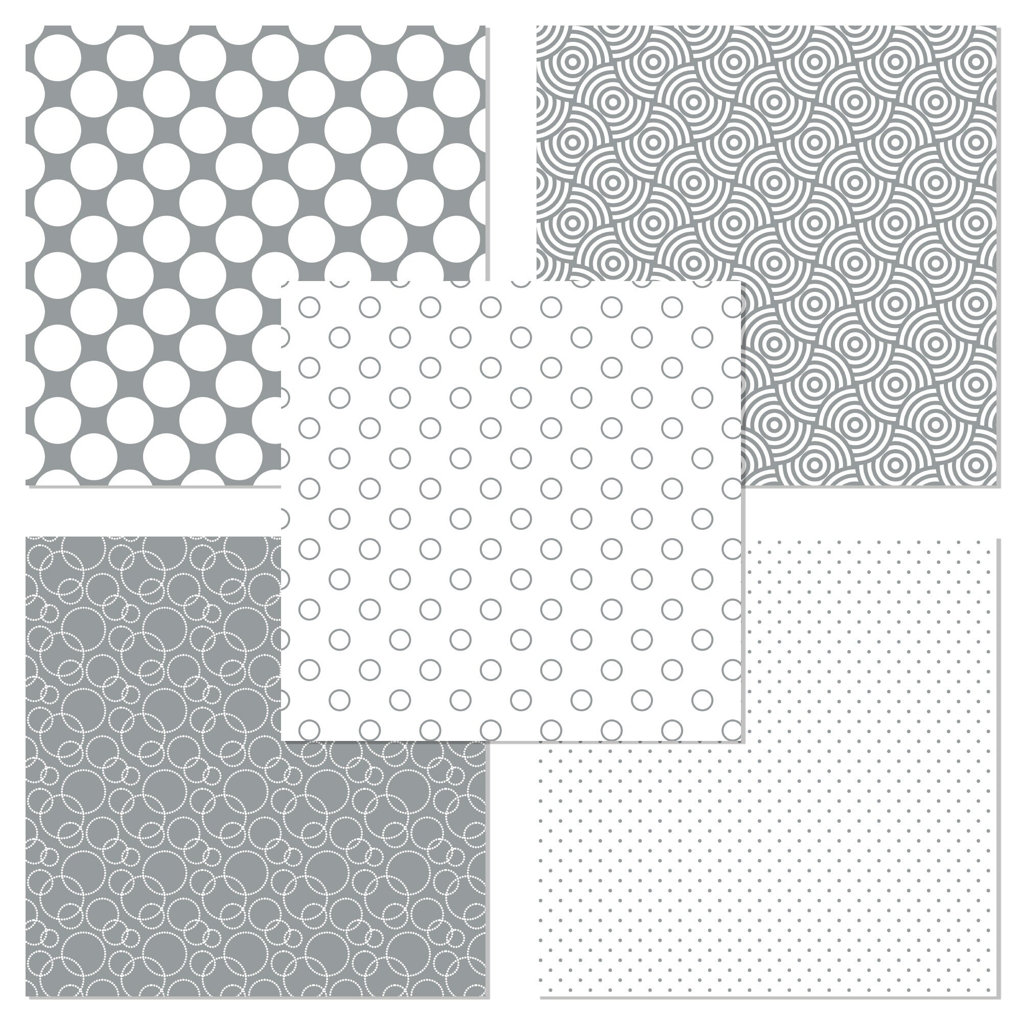 Grey Seamless Prints, Grey Polka Dot Digital Papers, Gray Background ...
