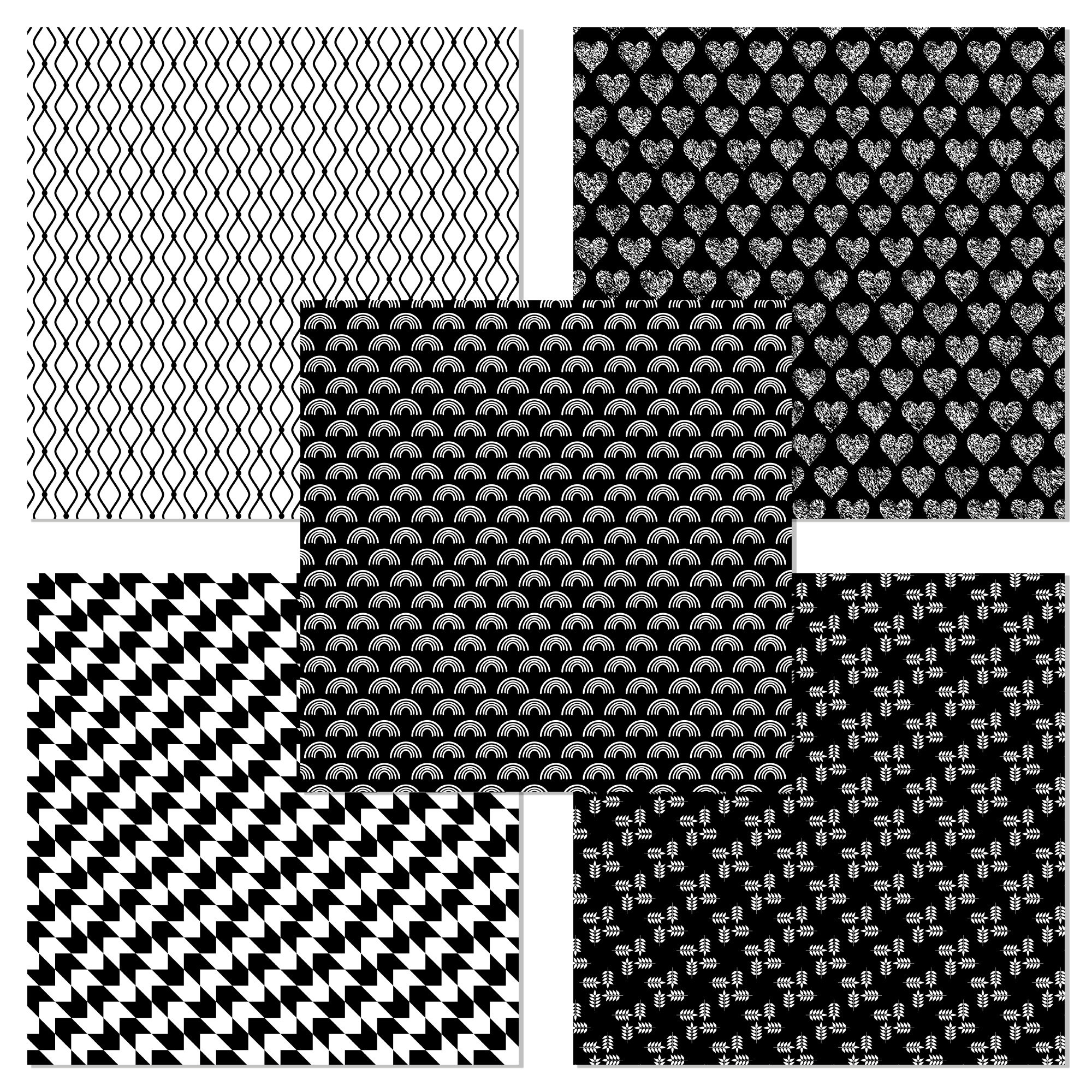 Black & White Digital Paper, Digital Backgrounds, Modern, Abstract ...