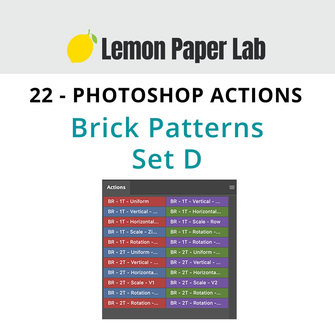 22 - Photoshop Actions for Pattern Design to Make Brick Style Patterns ...