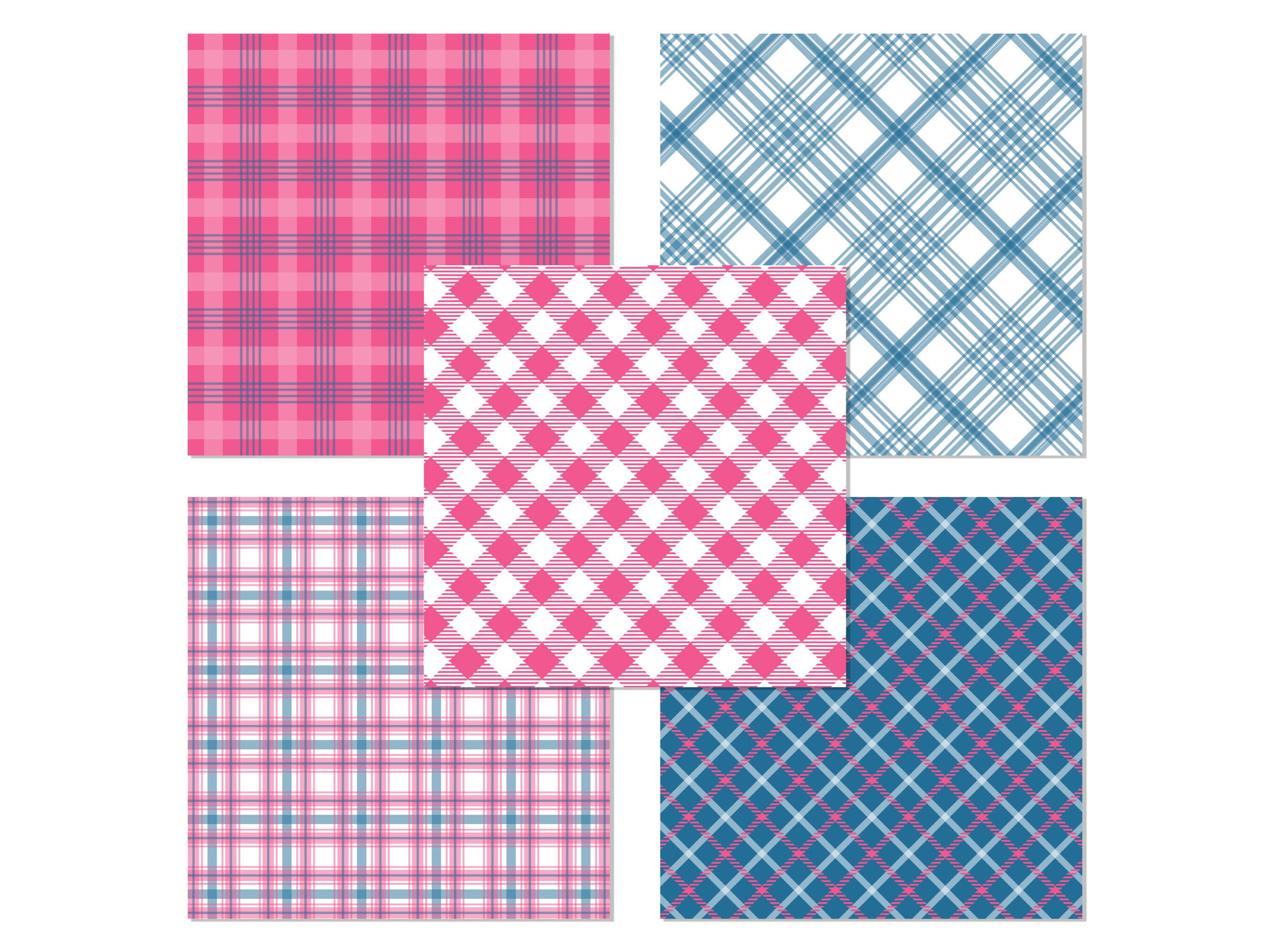 Pink and Blue Plaid Patterns, Seamless Plaid Papers, Blue Plaid Pattern ...