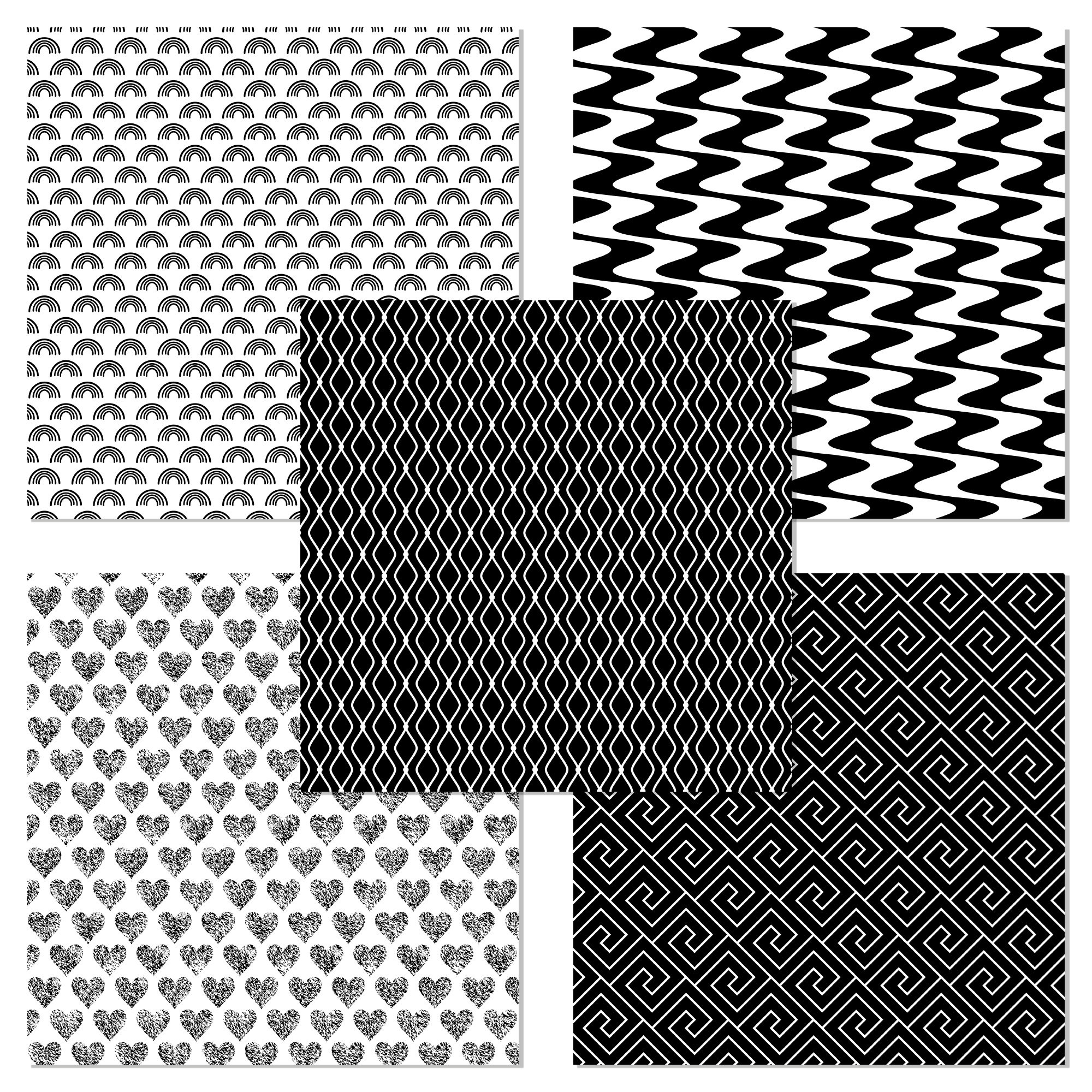 Black & White Digital Paper Digital Backgrounds Modern - Etsy