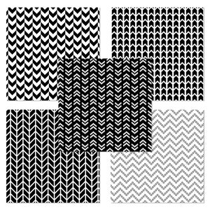 Black and White Digital Paper, Black Chevron Pattern, Chevron ...