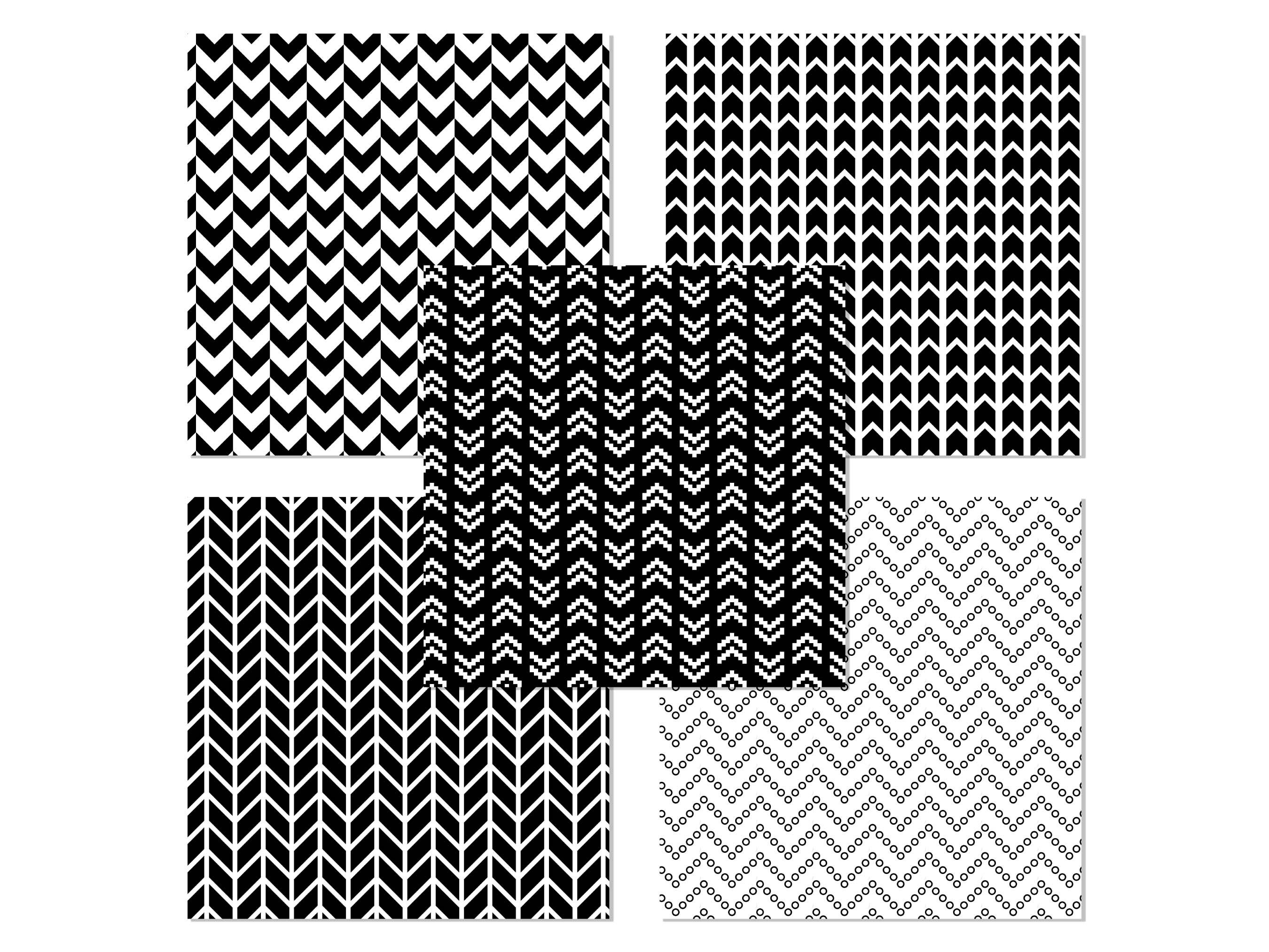 Black and White Digital Paper, Black Chevron Pattern, Chevron ...