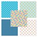 Bright Summer Patterns, Pink Digital Paper, Blue Background, Orange ...