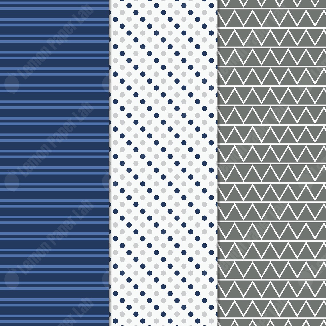 Blue and Grey Digital Paper for Scrapbooking - Etsy