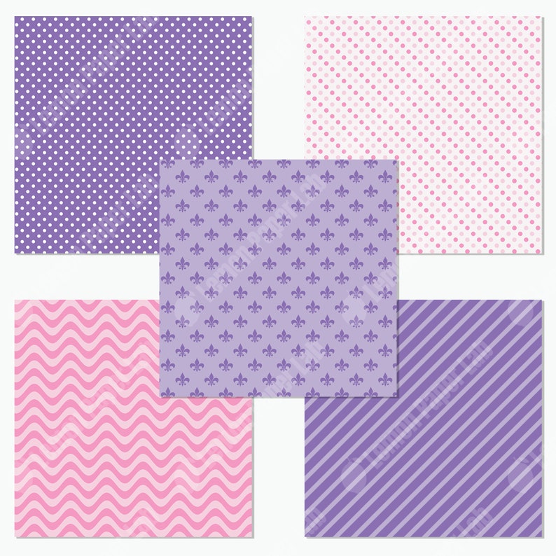 Pink and Purple Digital Paper Pack With Commercial Use - Etsy
