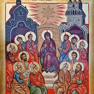 Sacred Icon of Pentecost - Etsy