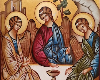 Hand Painted Trinity Icon - Etsy