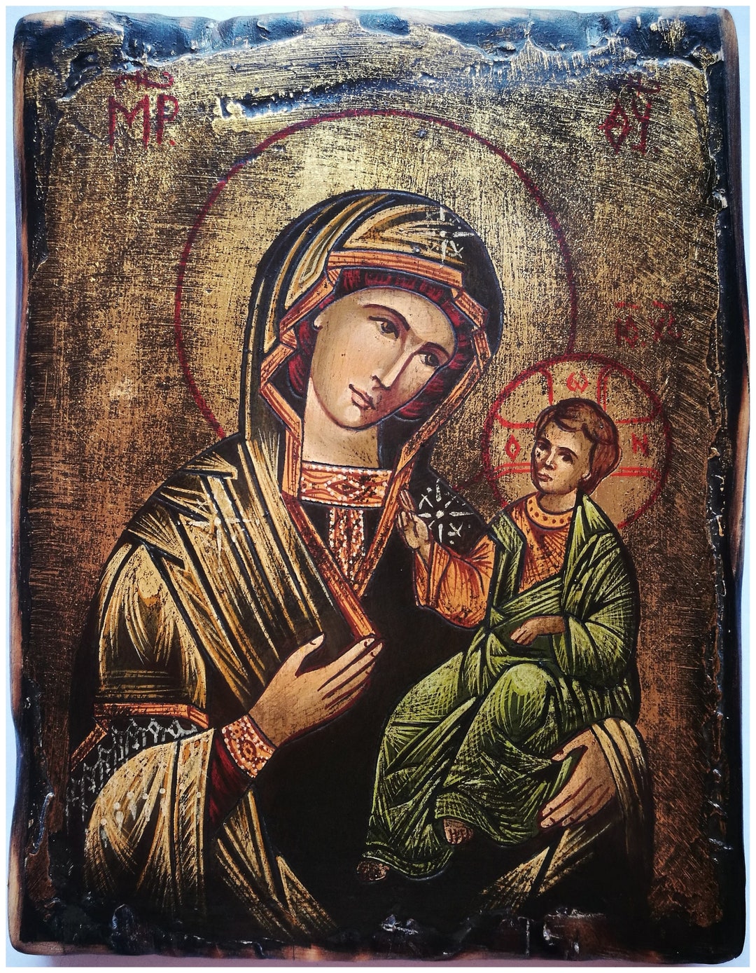 Antique Hand-painted Holy Madonna Hodegetria With Child Jesus Icon - Etsy