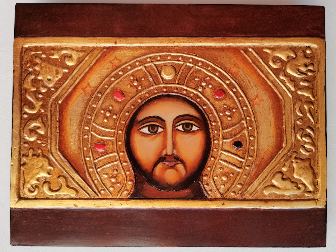 Sacred Christ Icon Acheropita Sancta Sanctorum Hand Painted on Wood - Etsy