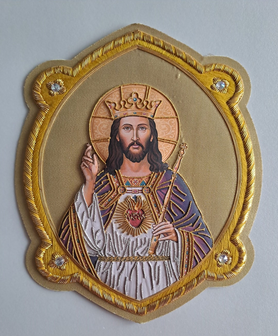 Christ the King Icon Hand Embroidered With Gold Thread - Etsy