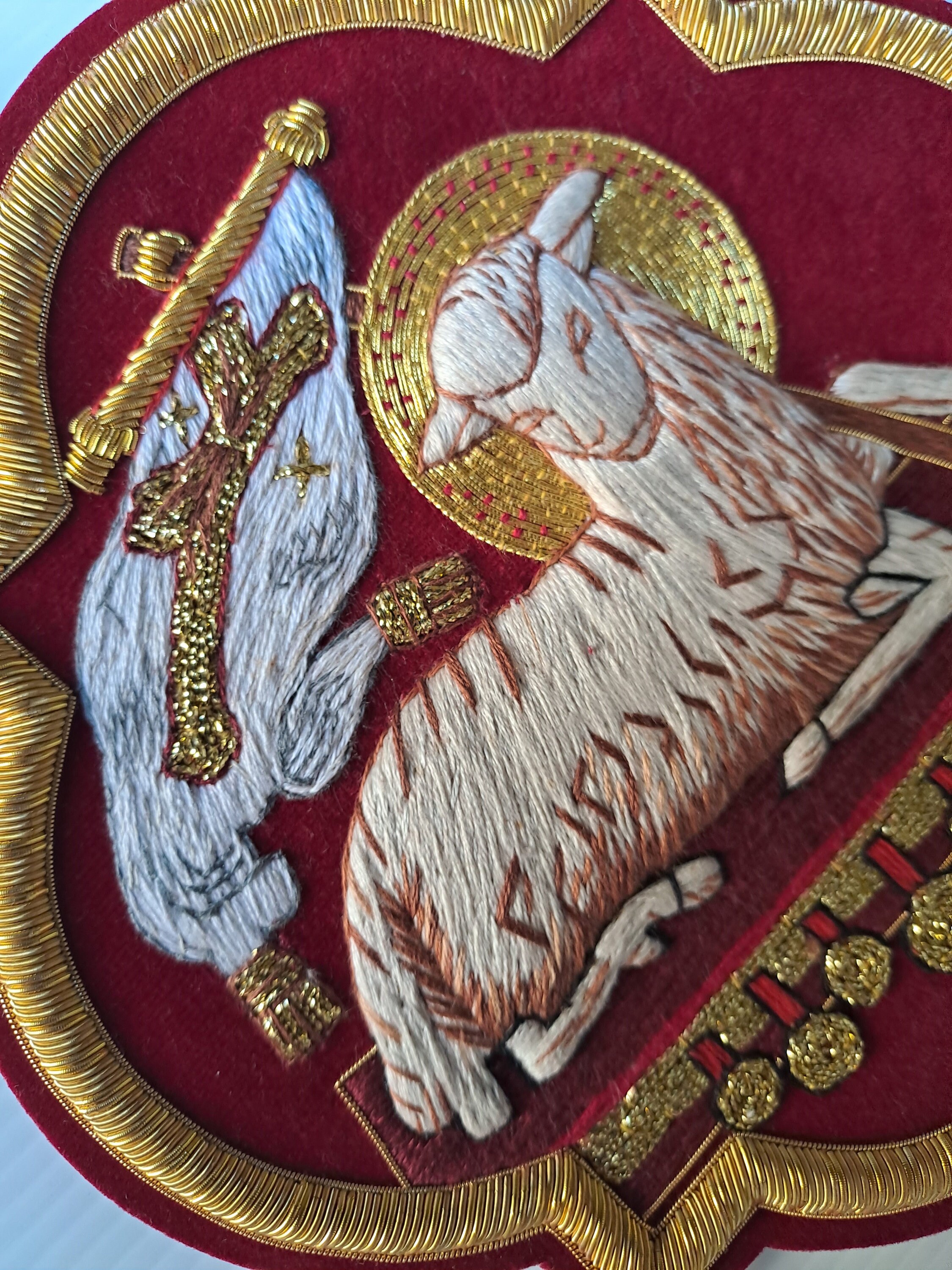 Icon Lamb of God Hand Embroidered in Gold Thread - Etsy