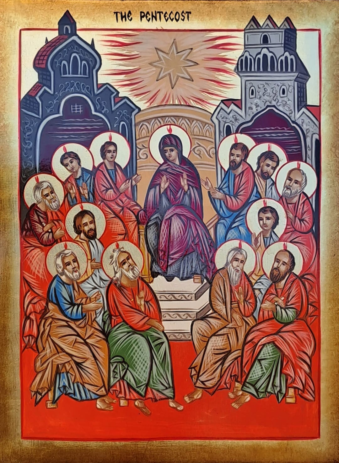 Sacred Icon of Pentecost - Etsy