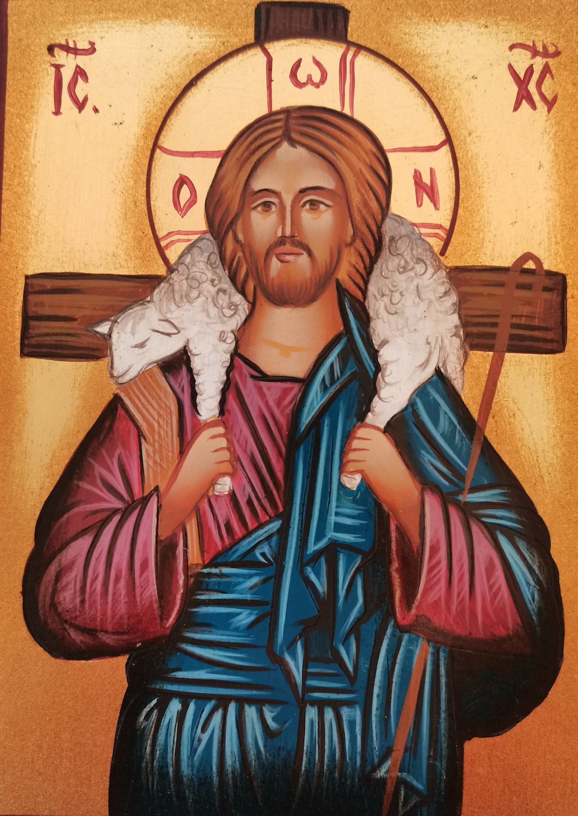 Santo Icono Jesús El Buen Pastor - Etsy España
