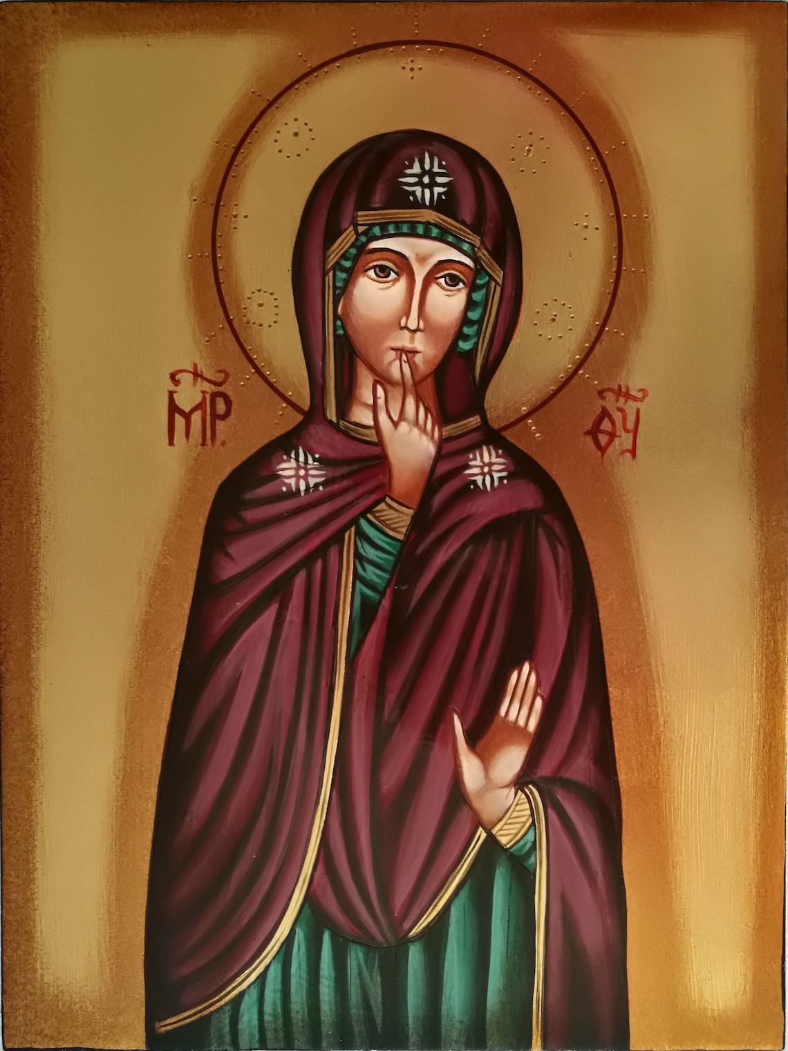 Sacred Icon Our Lady of Silence Sacred Icon on Hand-painted - Etsy
