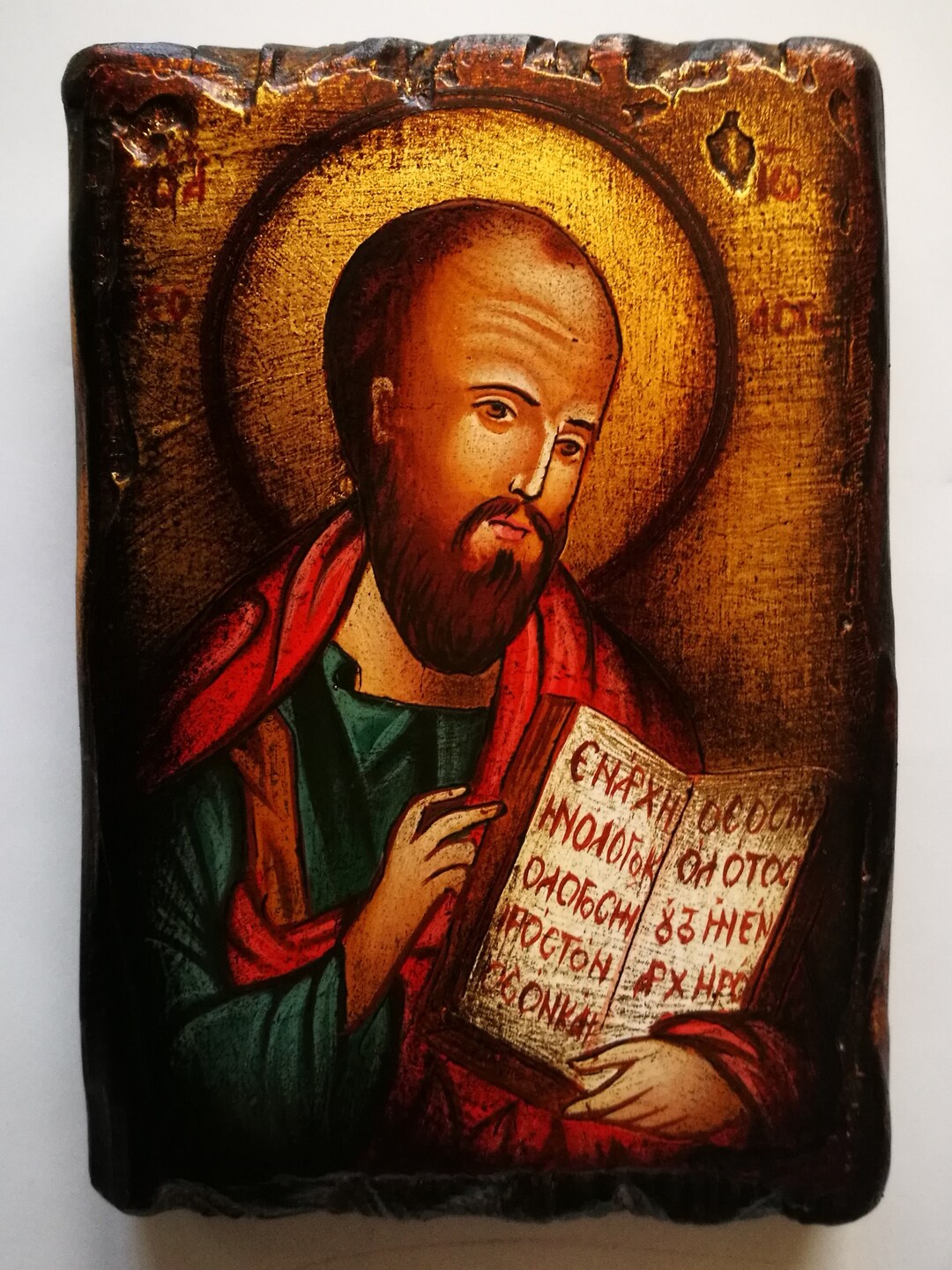 Antiguo icono ortodoxo sagrado de San Pablo pintado a mano - Etsy España