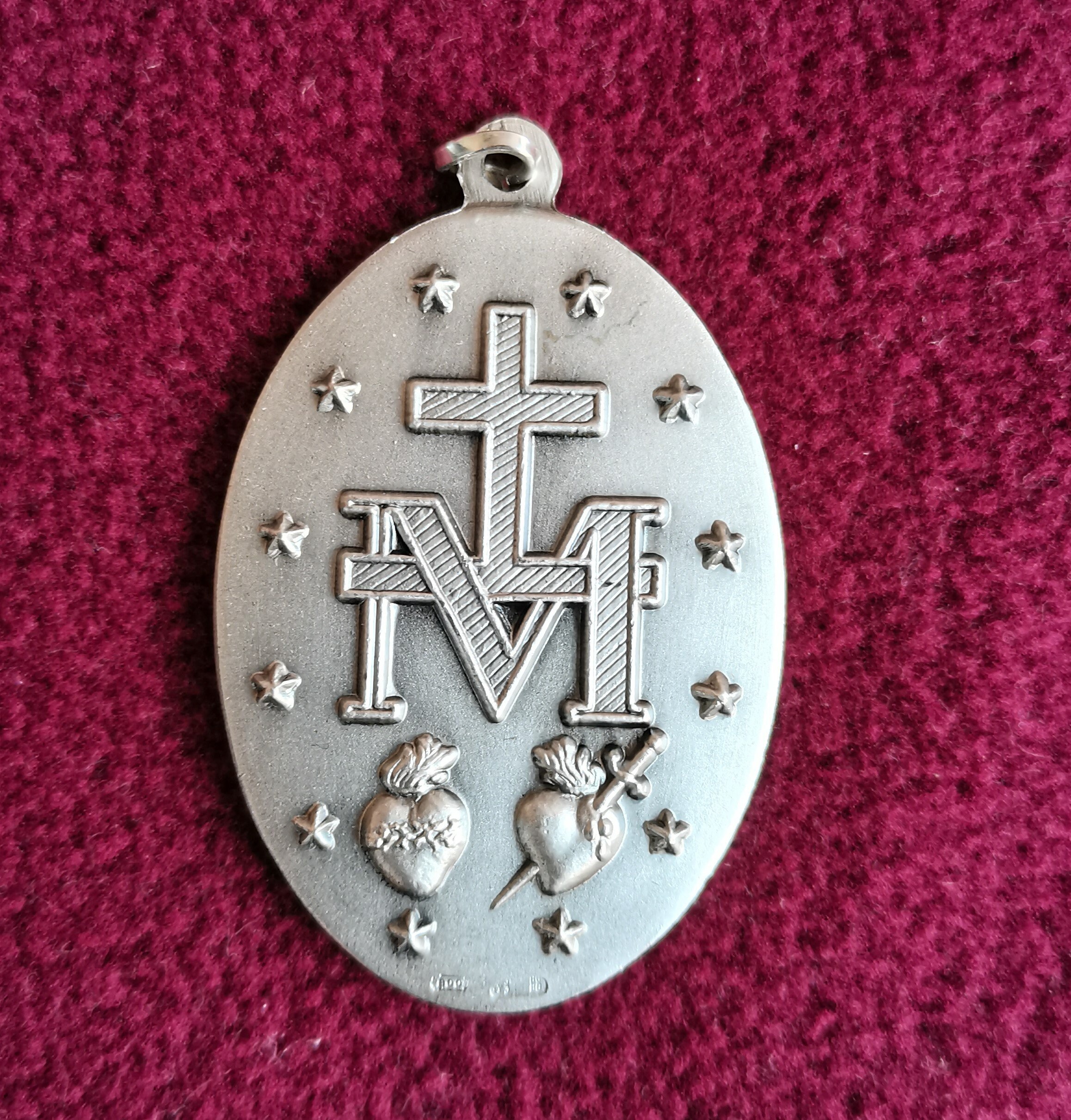 800 Silver Miraculous Madonna Medal With Relief Work - Etsy