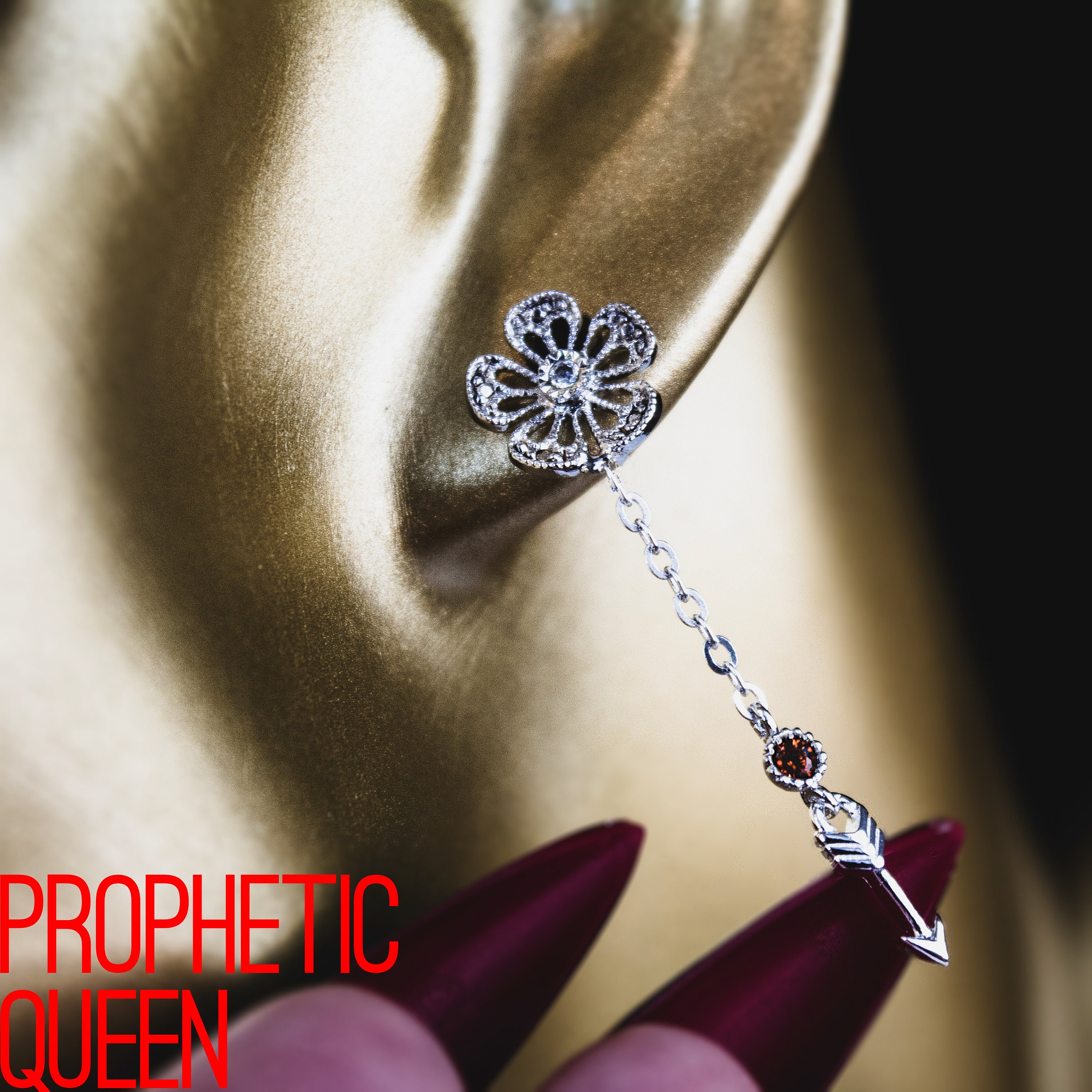 Blessed Dainty Poppy Sword Arrow Ruby Moonstone Cubic Zirconia - Etsy
