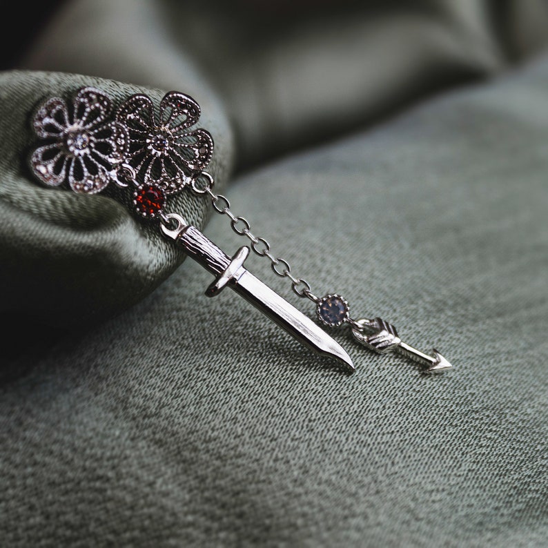 Blessed Dainty Poppy Sword Arrow Ruby Moonstone Cubic Zirconia - Etsy