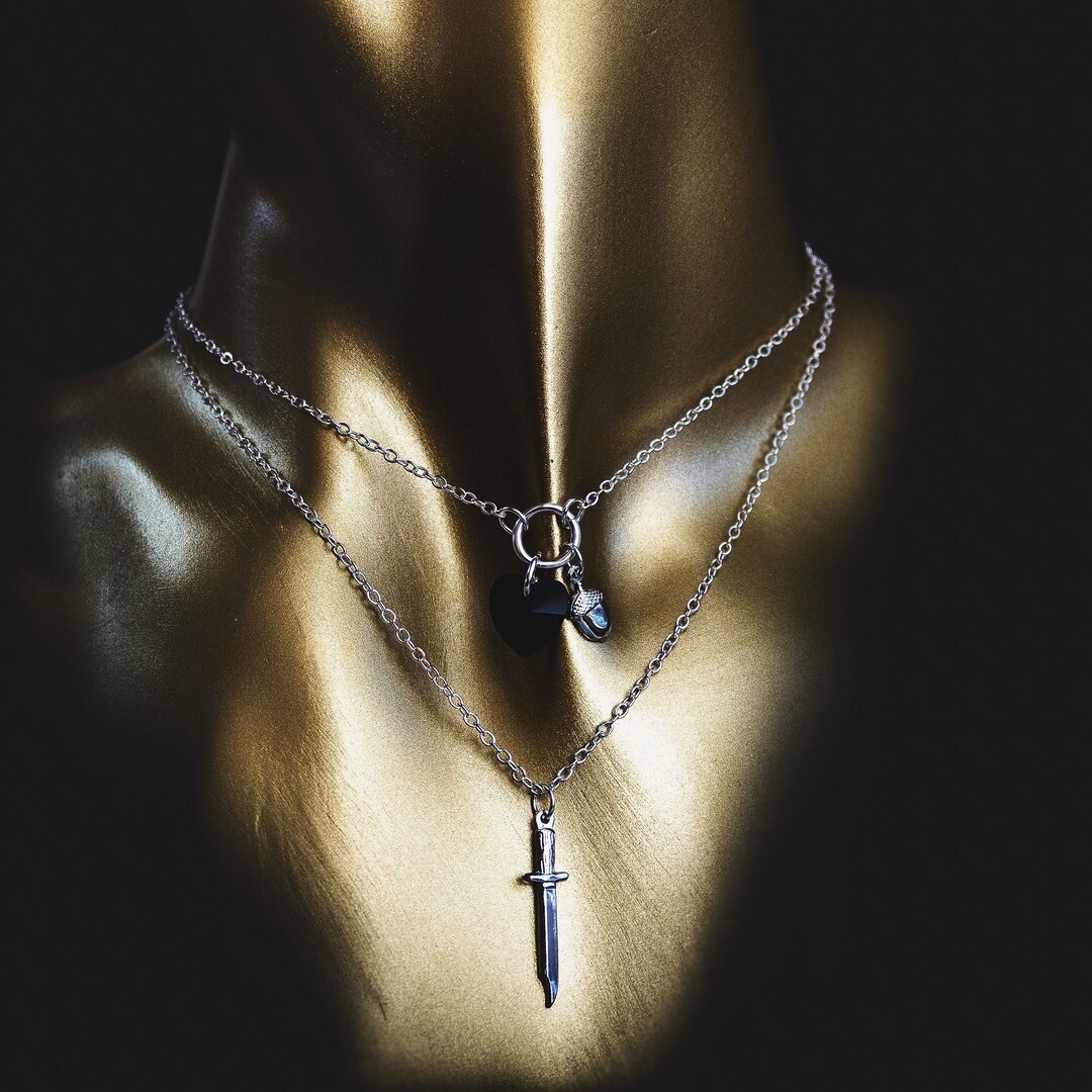 Faerietale Set Acorn Sword Crystal Silver Plated Stainless Steel 16",18 ...