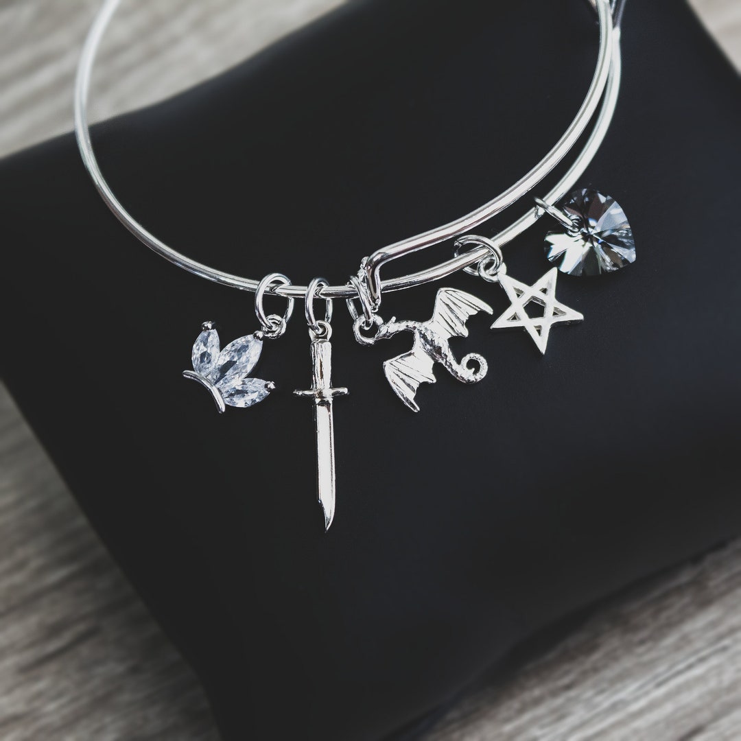 Coven Dainty Pentagram Wyvern Sword Crown Crystal Cubic Zirconia Plated ...