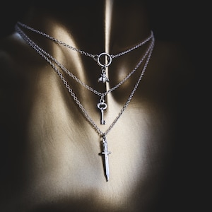 Pathway Set Bee Key Sword Silver Plated Stainless Steel 14",16",18"/16 ...