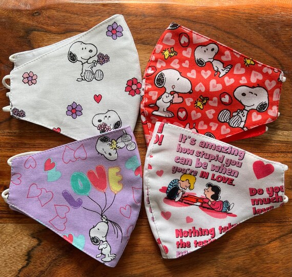 Peanuts Valentines Face Mask | Etsy