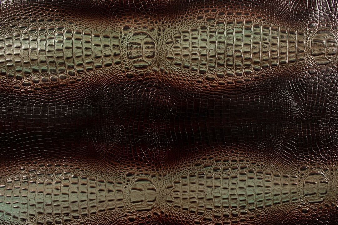 King Croco Turquoise Brown Leather Pre Cut Sheet 8.5 X 11 / 12 X 12 ...